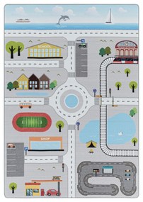 Ayyildiz, Dětský kusový koberec Play 2902 grey, 140x200, vícebarevná, dětský pokoj