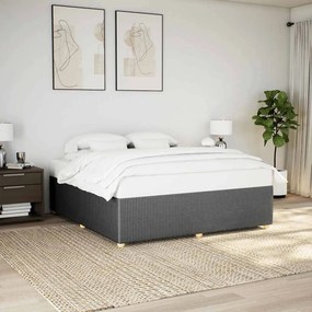 Rám postele bez matrace tmavě šedý 200 x 200 cm textil 3284964
