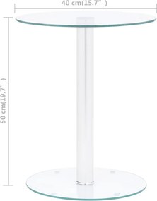 Konferenční stolek průhledný 40 cm tvrzené sklo 322780