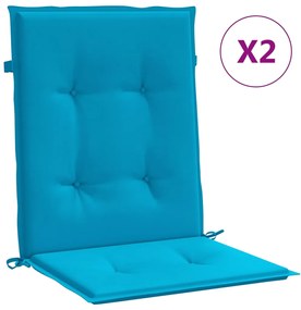 Podušky na židli nízké opěradlo 2 ks modré 100x50x3 cm oxford