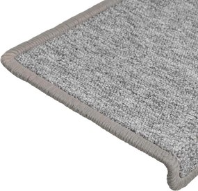 Schodové rohože 30 ks 65 x 21 x 4 cm světle šedé s obdélníkovým okrajem 3365768