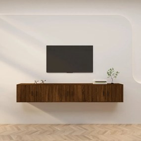 vidaXL Nástěnné TV skříňky 3 ks hnědý dub 80 x 34,5 x 40 cm