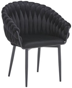 Černá sametová jídelní židle LUX 83cm