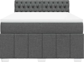 Box spring postel s matrací tmavě šedý 140 x 190 cm textil 3287071