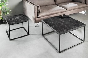 Designový konferenční stolek Haines 60 cm vzor antracitový mramor