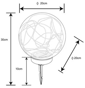 Globo 33806 - Solární svítidlo 30xLED/0,06W/1,2V pr. 20 cm IP44