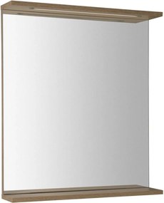 Aqualine Korin - Zrcadlo s LED osvětlením 60x70x12 cm, dub platin KO990S