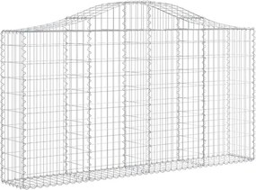 Klenuté gabionové koše 12ks 200x30x100/120cm pozinkované železo 3145440