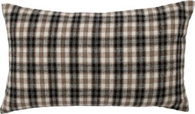 Béžovo-hnědý polštář s motivem jelena a kostkovaným vzorem Check Deer – 30*50*6 cm