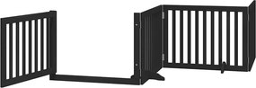 Zábrana pro psy s dvířky skládací 10 panelů černá 800 cm topol 3155683
