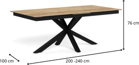 Jídelní rozkládací stůl Heaven 200/240 cm I dub divoký/černý
