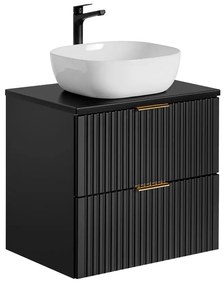 Koupelnová skříňka s umyvadlem a deskou ADEL Black DU60/1 | 60 cm