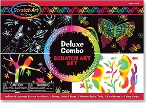 Melissa  Doug Deluxe škrabací obrázky 16 ks / Kreativní sada / 21,5 x