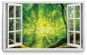 Malvis ® Obraz okno lesní strážce Velikost (šířka x výška): 60x40 cm