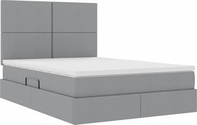 Postel s úložným prostorem a matrací Světle šedá 140 x 200 cm 3371721