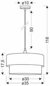 Lustr na lanku SOLANTO 1xE27/60W/230V zelená/černá