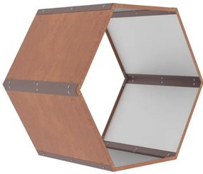 Kovový dřevník G21 HEX 53, hnědý