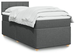 Box spring postel s matrací tmavě šedá 100 x 200 cm textil 3286592