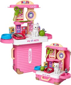 LEAN Toys Veterinární taška – sada na péči o kočky, bílá, příslušenství