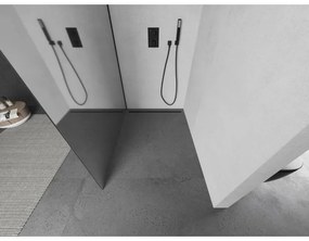 Mexen Kioto L, sprchová zástěna Walk-In 120 x 200 cm, 8mm sklo vzor zrcadlo, černý profil, 800-120-103-70-50