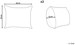 Sada 2 zahradních polštářů se vzorem listů 40 x 60 cm vícebarevné TAGGIA Beliani