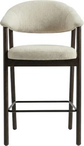 Hnědá/krémová čalouněná barová židle s područkami (výška sedáku 67 cm) Elk – Unique Furniture