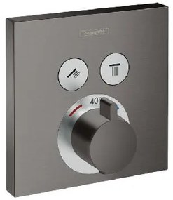 Hansgrohe Shower Select - Termostatická baterie pod omítku pro 2 spotřebiče, kartáčovaný černý chrom 15763340