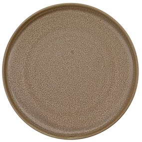 House Doctor Kameninový talíř Cara Camel 21 cm, béžová barva, hnědá barva, keramika
