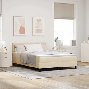 Postel s boxspringem s čelo Krémová 160 x 200 cm textil 3338704