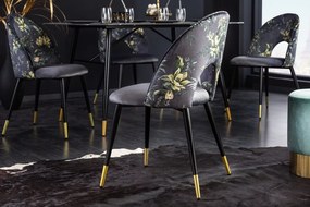 Designová jídelní židle Jalisa šedý samet