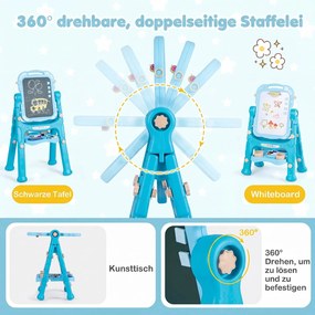 Costway 4-in-1 Dětská tabule, výškově nastavitelná, oboustranný dětský stojan