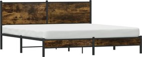 Kovový rám postele bez matrace kouřový dub 180 x 200 cm 3301377