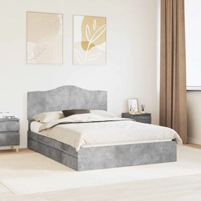 Postel s úložným prostorem s čelo Betonově šedá 150 x 200 cm 3413495