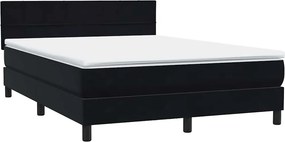 Box spring postel s matrací a LED černá 160x210 cm samet 3316889