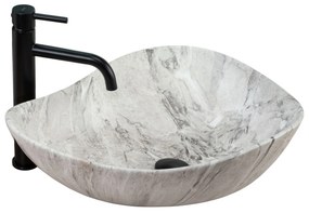 Rea Dora Stone, umyvadlo na desku 515x400x175 mm, šedá imitace kamene, REA-U5066