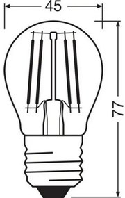 LED žárovka E27 OSRAM CLP Filament 3,4W (40W) teplá bílá (2700K) stmívatelná