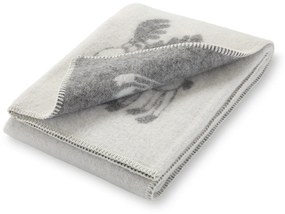 Vlněná deka pro děti s motivem losa, 130x90cm