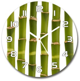 Wallmuralia Skleněné nástěnné hodiny kulaté Bambus fi 30 cm