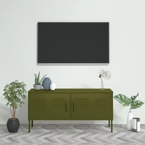 TV skříňka olivově zelená 105 x 35 x 50 cm ocel - Default Title