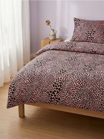 Sinsay - Ložní souprava s motivem srdcí ve stylu leopardího vzoru - béžová