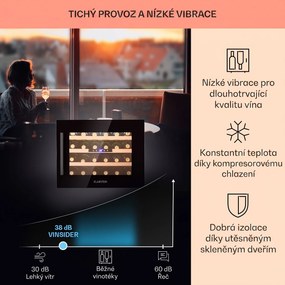 Klarstein Vinsider 24 Onyx Edition, vestavná vinotéka, třída energetické účinnosti G