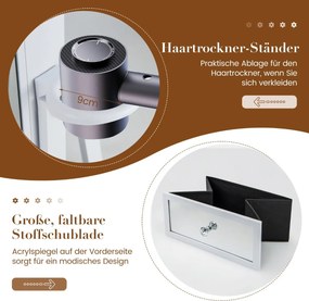 Costway Šperkovnice 360° otočná zrcadlová skříňka se zrcadlem po –