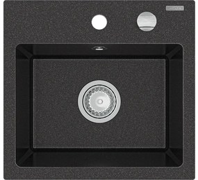 Granitový dřez MEXEN MILO 435x410 mm černý