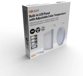 Solight LED mini panel CCT, přisazený, 18W, 1530lm, 3000K, 4000K, 6000K, čtvercový