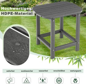 Costway Sada 2 odkládacích stolků z HDPE, zahradní stůl Adirondack odolný proti
