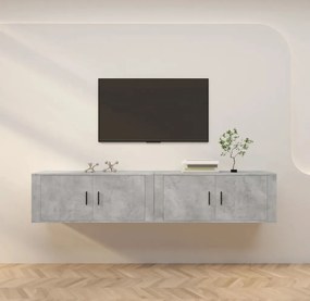 vidaXL Nástěnné TV skříňky 2 ks 100 x 34,5 x 40 cm [3188367] Barva: Betonová šedá