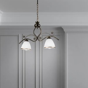 Lustr na řetězu RETRO 2xE27/60W/230V bronzová/patina