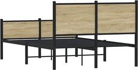 Kovový rám postele bez matrace dub sonoma 150 x 200 cm 3301399