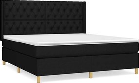 Box spring postel s matrací černá 160x200 cm textil 3132243