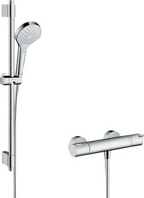 Hansgrohe Croma Select S, sprchová sada Vario s termostatem Ecostat 1001 CL a sprchovou tyčí 72 cm, bílá/chromová, HAN-27833400